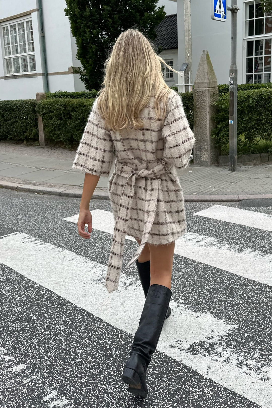 ElmaIC Dress - Beige/Brown Checks – no.byic.com